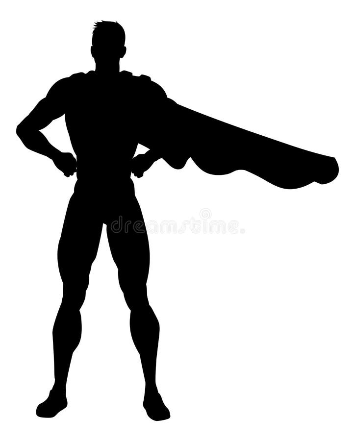 Super Hero Silhouette Superhero Comic Book Man Stock Vector ...