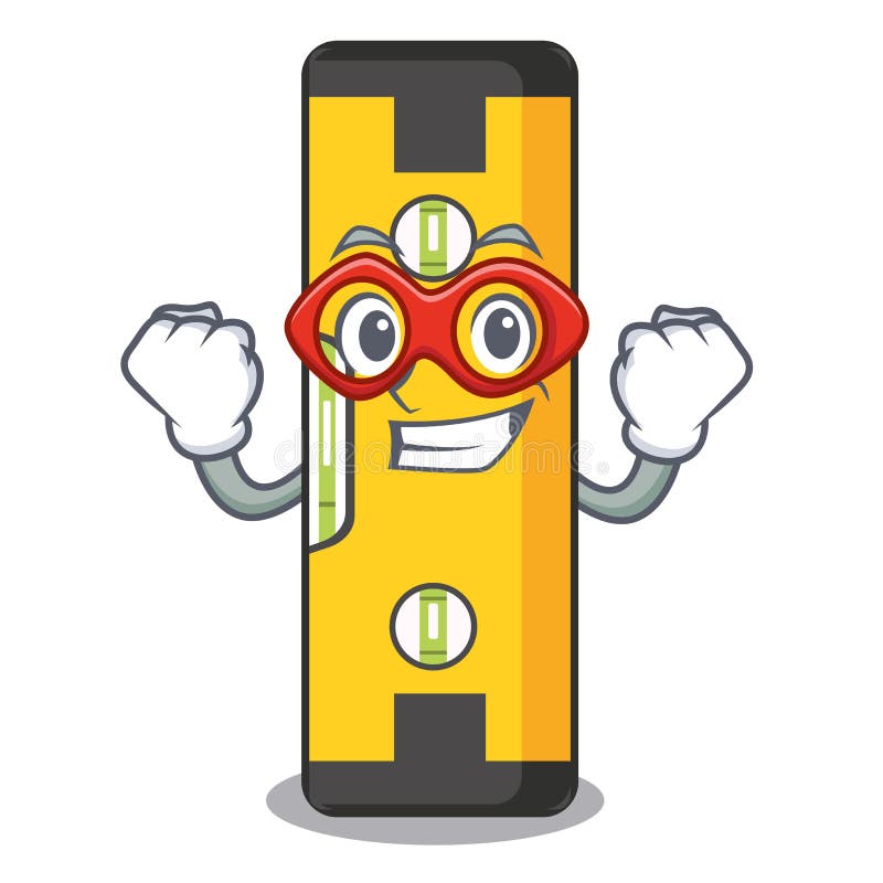 Super Hero Spirit Level in the Mascot Shape Stock Vector - Illustration ...