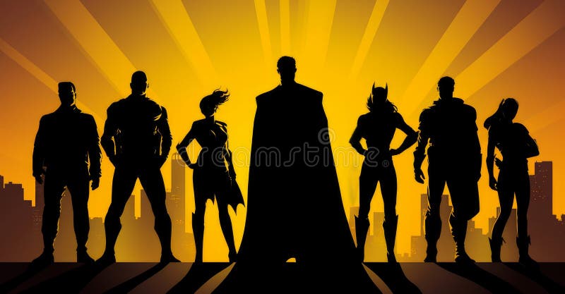 Super Hero Team. Generate Ai Stock Illustration - Illustration of ...
