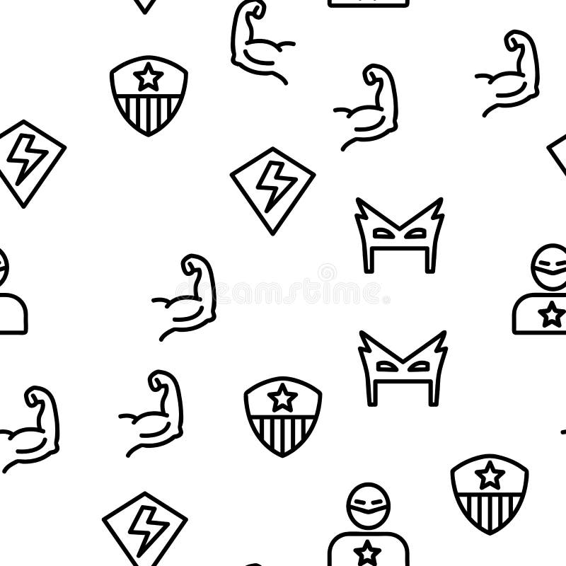 Super Hero Vector Seamless Pattern Stock Vector - Illustration of ...