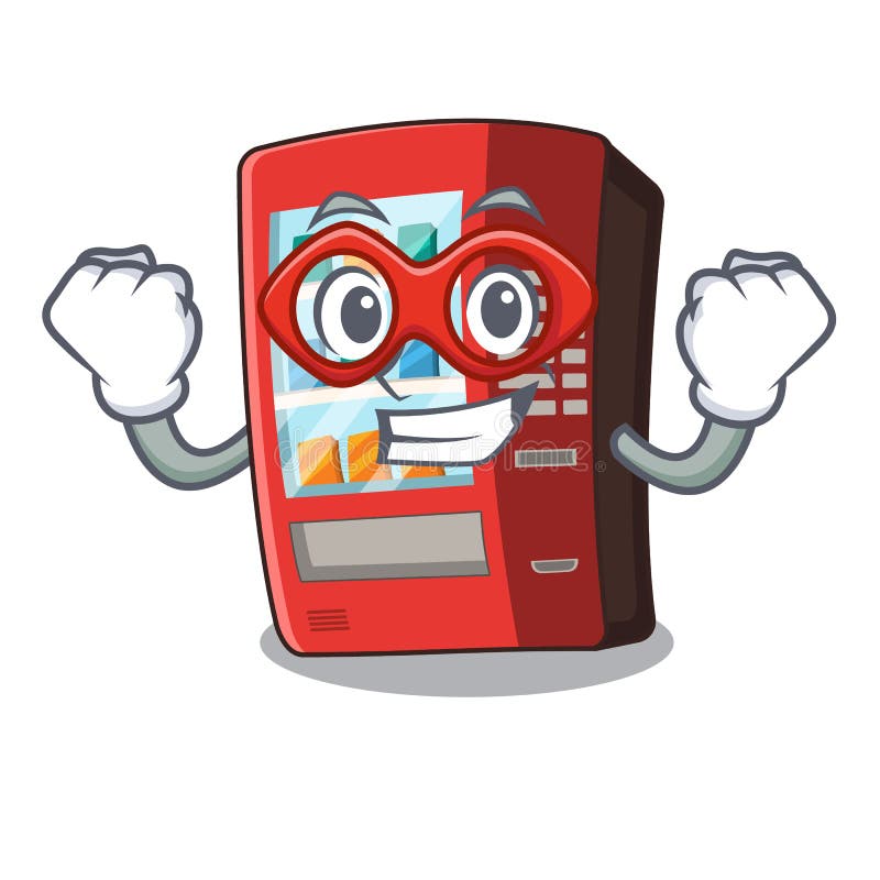 Super Hero Vending Machine Isolated with the Mascot Stock Vector ...
