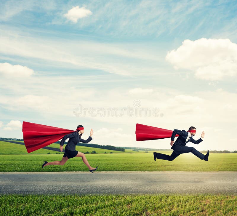 Super Heroes in Red Mask and Cloak Running Stock Photo - Image of cape ...