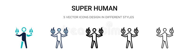 Super Human Icon in Filled, Thin Line, Outline and Stroke Style. Vector ...