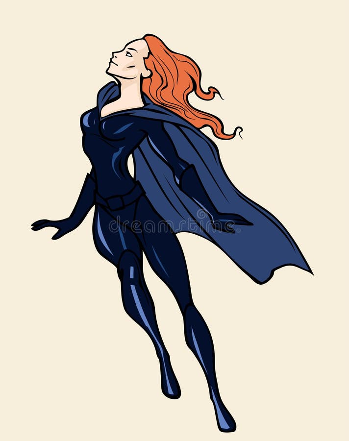 Flying superhero stock vector. Illustration of comic - 32566776