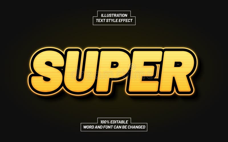 Super Line Text Style Effect Stock Vector - Illustration of frame ...