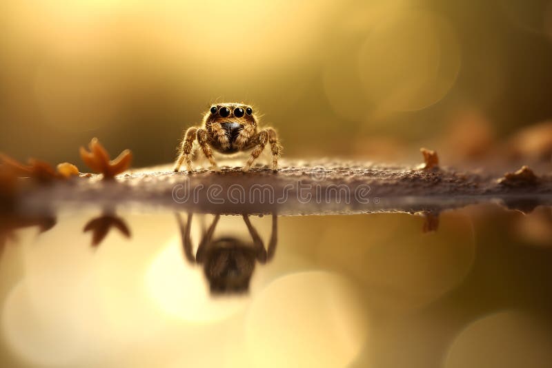 Super Macro Image of Jumping Spider. Neural Network AI Generated Stock ...