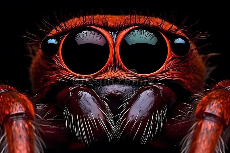 Super Macro Image of Jumping Spider. Neural Network AI Generated Stock ...