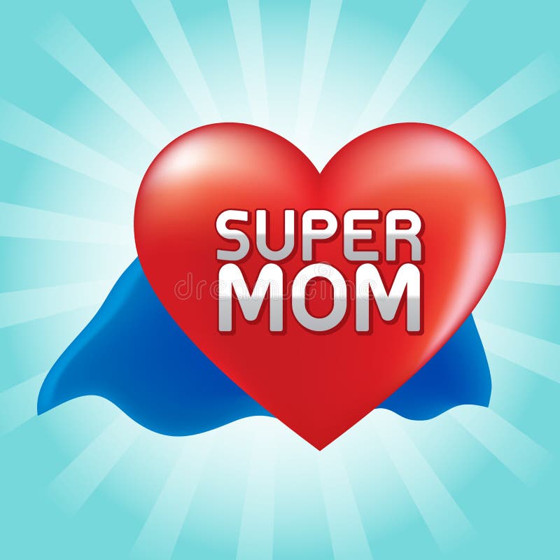 De Kaart Van De Moedersdag Voor Mamma Super Mamma En Een Schild Op ...