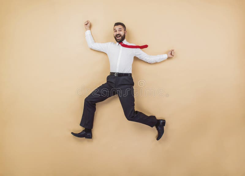 Businessman Running Jump stock image. Image of active - 26161377