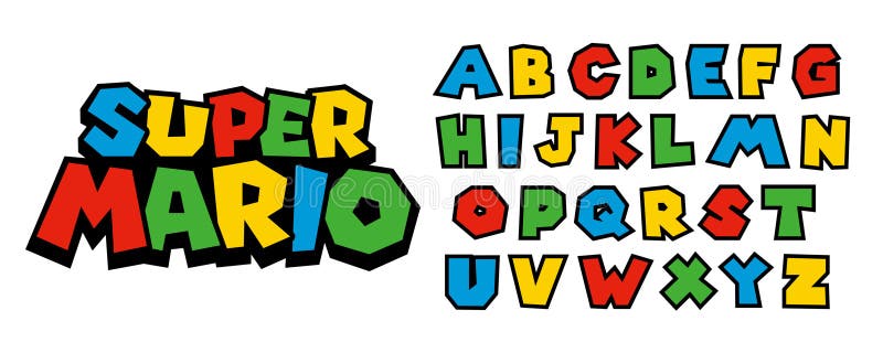 Super Mario English Alphabet, Typography. Vector Illustration Editorial ...