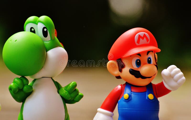 Super Mario And Yoshi Plastic Figure Stock Photo - Image of bros, toys ...