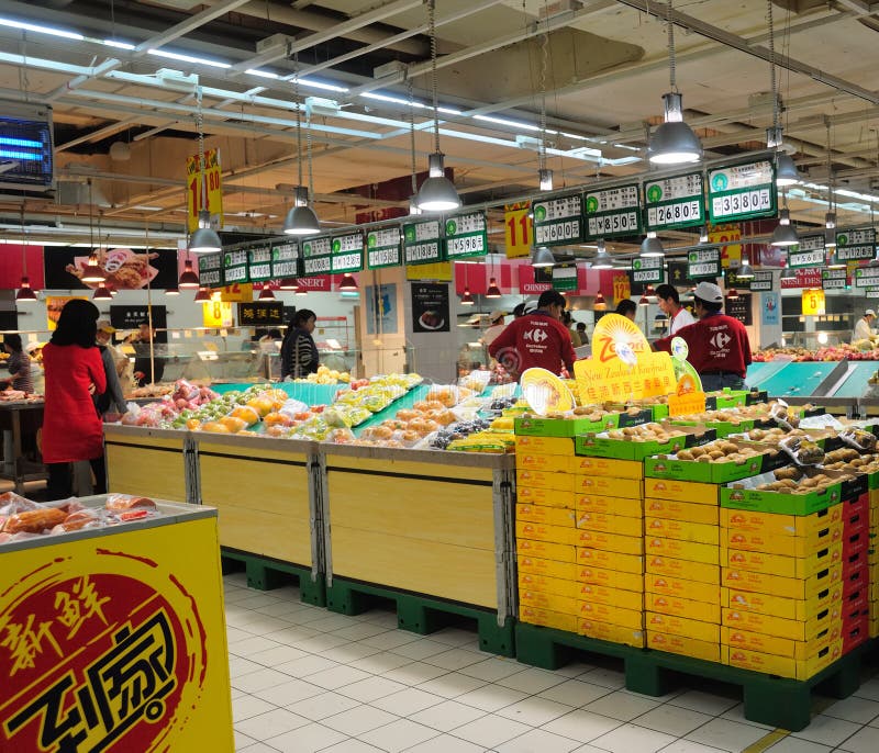 Supermarket in China editorial photography. Image of asia - 20530747