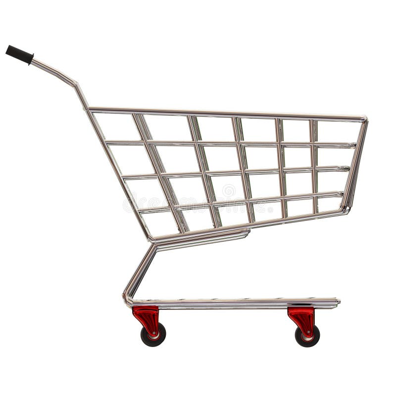 Super Market Trolley Side View Isolated- 3d Rendering Stock ...
