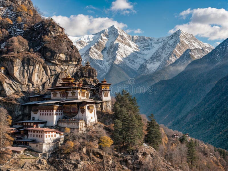 Super Minimalistic, Hidden Monastery in the Himalayas Stock ...