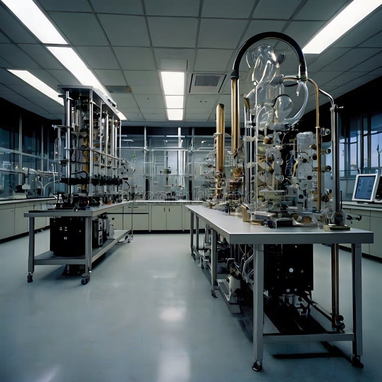 A Super Modern Experimental Physics Laboratory Stock Illustration - Illustration of approach ...