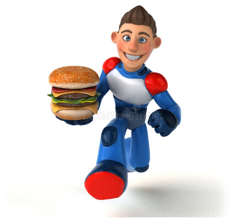 Super Modern Superhero - 3D Illustration Stock Illustration ...