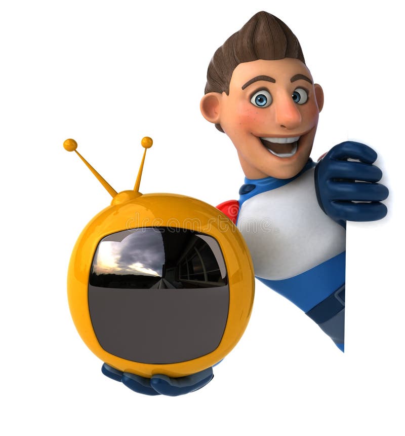 Super Modern Superhero - 3D Illustration Stock Illustration ...