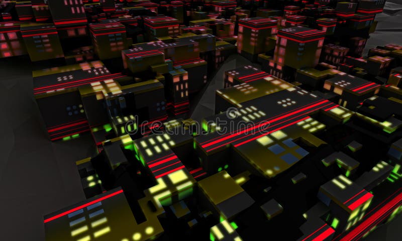 Super Moderne Stad Van Toekomstige Derde Generatie Stock Illustratie ...