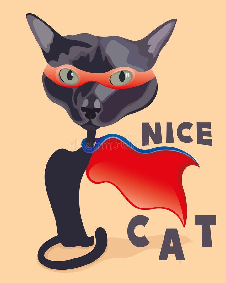 Super nice cat. stock vector. Illustration of decor, vertical - 92640543