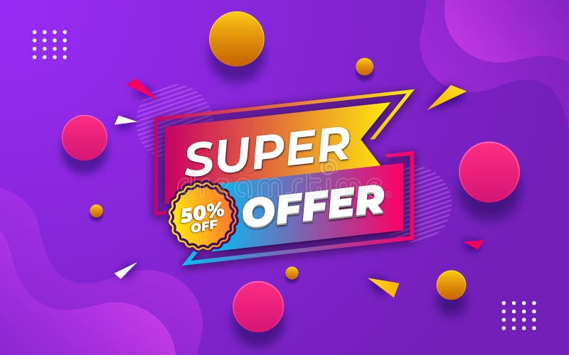 Super Offer Banner Template with Text Effect Stock Illustration ...