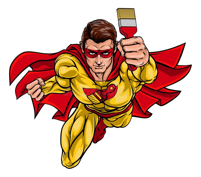 Super Hero Paint Brush Stock Illustrations – 48 Super Hero Paint Brush ...