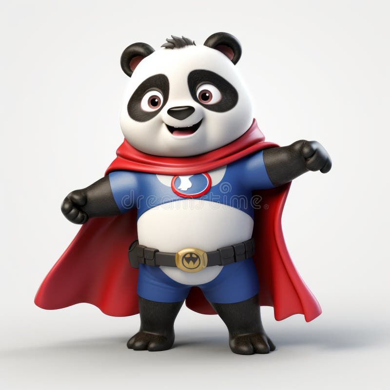 Super Panda: a Photorealistic Rendering of a Bold and Angular Cartoon ...