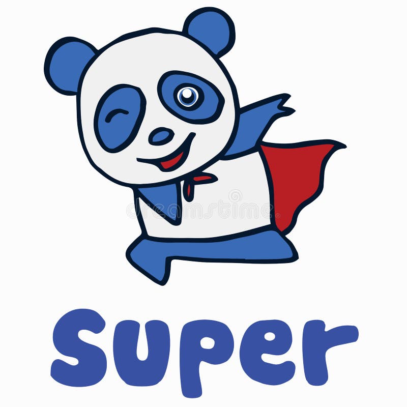 Super Panda for T-shirt Design Stock Vector - Illustration of cheerful ...