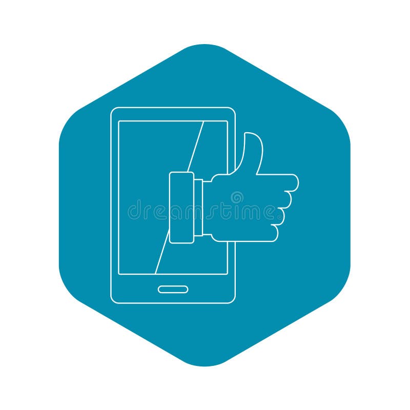 Super Phone Icon, Outline Style Stock Vector - Illustration of ...