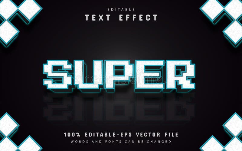 Super pixel text effect stock vector. Illustration of pixel - 256126292