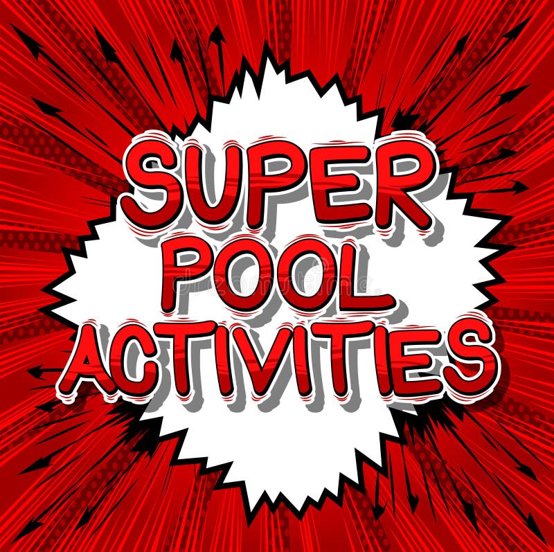 Super Pool Activities - Comic Book Style Words. Stock Vector ...