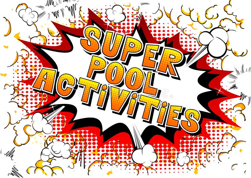 Super Pool Activities - Comic Book Style Words. Stock Vector ...
