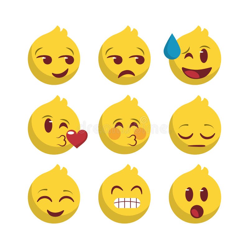 Super popular emoji set =D stock illustration. Illustration of ...