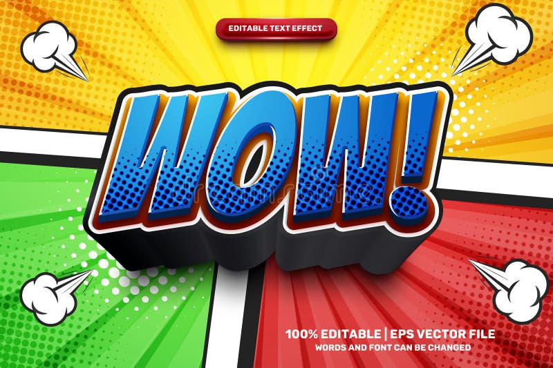 Super Pow Comic Green Cartoon Style Bold 3D Editable Text Effect Style 271123 Stock Vector ...