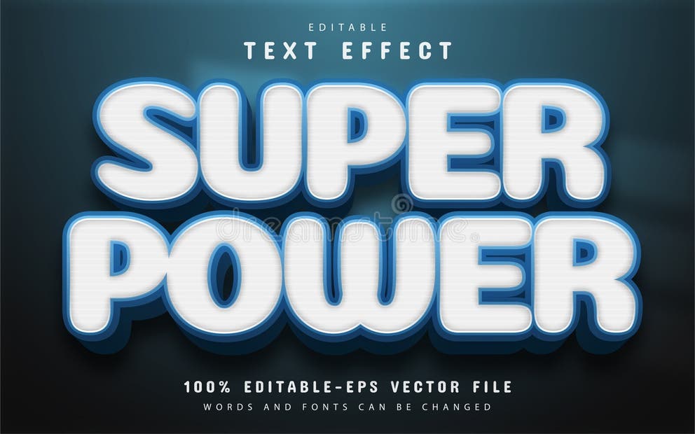 Super Power Blue Shiny Text Effect Stock Vector - Illustration of ...