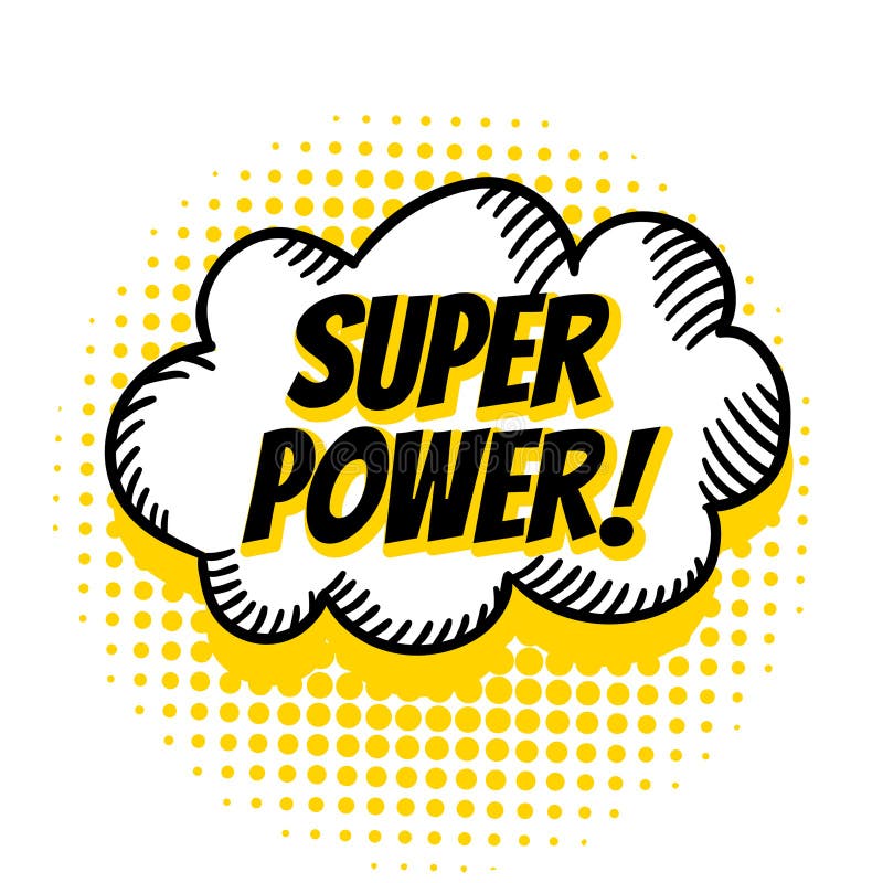 Super Power Comic Speech Bubble. Cartoon Vector Stock Vector ...