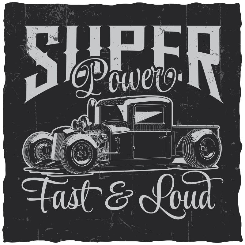 Super Power Poster with Fast and Loud with Car Vector Illustration ...