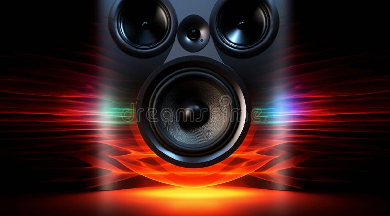 Power Speaker on Abstract Background, Speaker on Colored Background ...