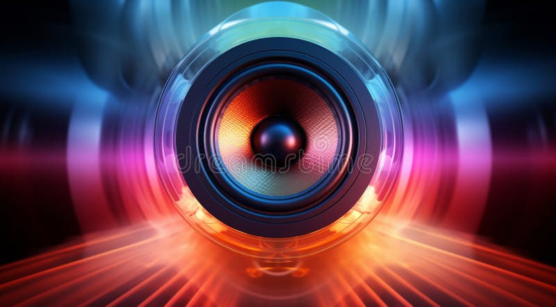 Power Speaker on Abstract Background, Speaker on Colored Background ...