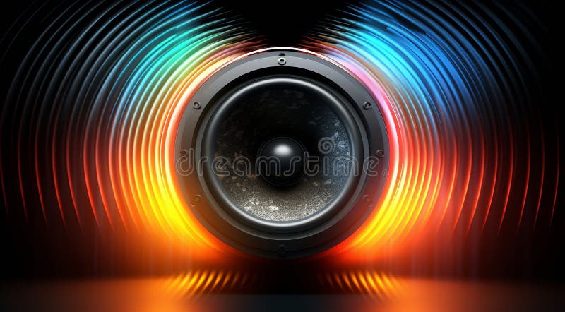Power Speaker on Abstract Background, Speaker on Colored Background ...