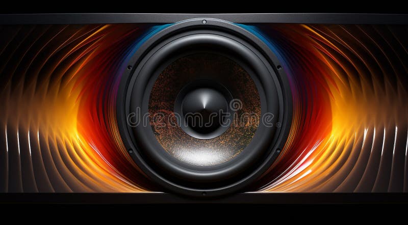 Power Speaker on Abstract Background, Speaker on Colored Background ...