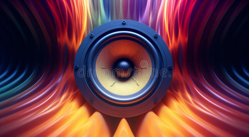 Power Speaker on Abstract Background, Speaker on Colored Background ...