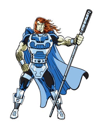 A Super Powered Cosmic Comic Book Hero Character Stock Illustration ...