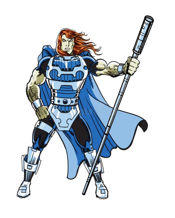 A Super Powered Cosmic Comic Book Hero Character Stock Illustration ...