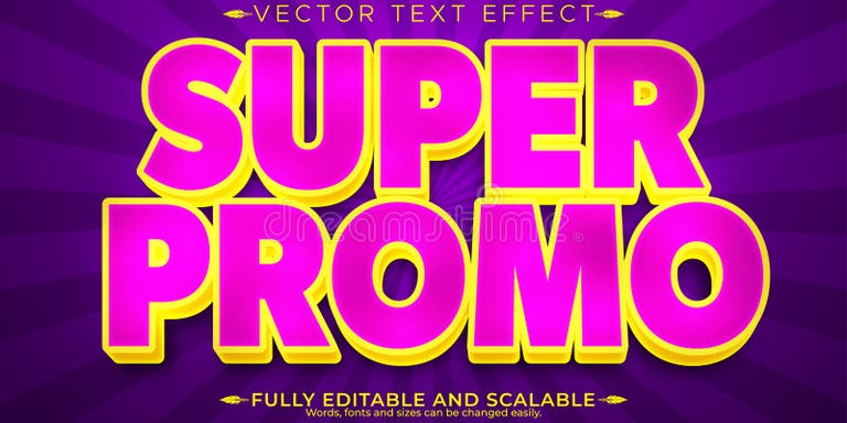 Super Promo Text Effect, Editable Super and Promo Customizable Font ...