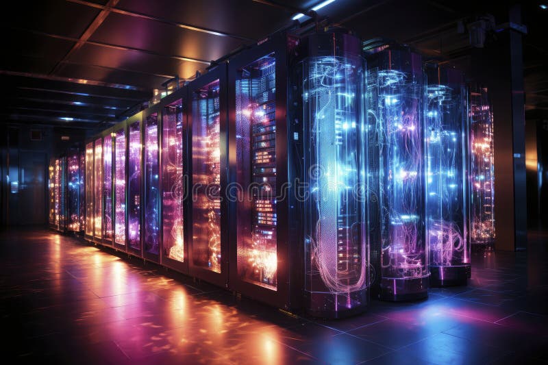 Future Processor. Quantum CPU in the Nanotech Computer Network Stock ...