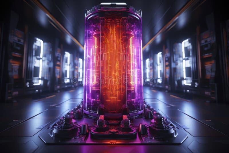 Future Processor. Quantum CPU in the Nanotech Computer Network Stock ...