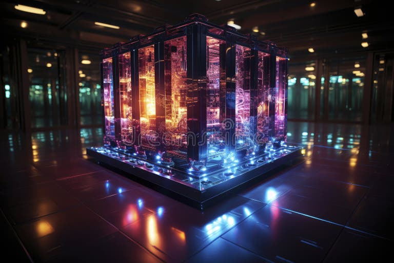 Super Quantum Computer of the Future, Abstract Design of Futuristic ...