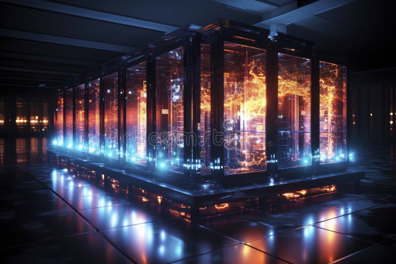 Future Processor. Quantum CPU in the Nanotech Computer Network Stock ...