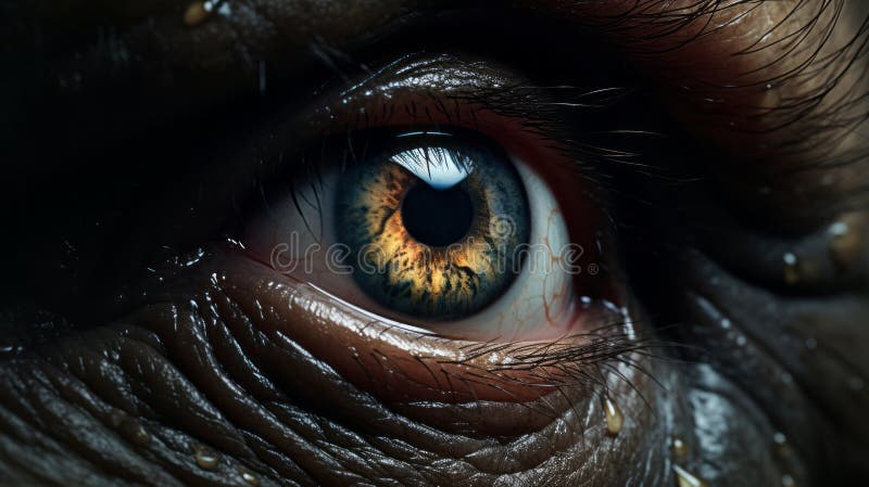 Super Realistic Chimp Eye: a Close-up Image in Cryengine Style Stock ...