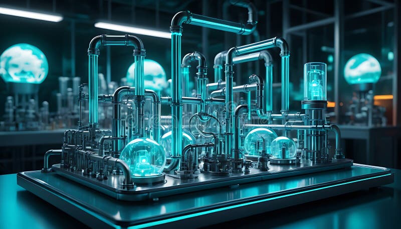 Top-Down View of Hi-Tech Computer Circuitry Stock Illustration ...